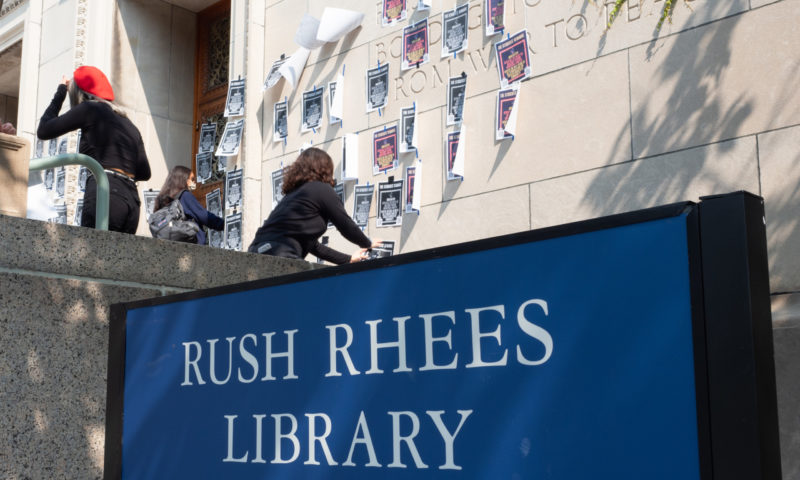 BLM protestors Poster Wilson Commons, Rush Rhees - Campus Times